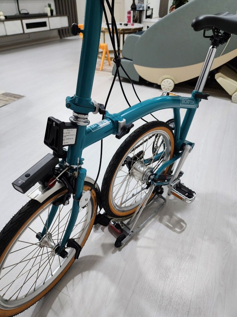 Brompton B75 Water Blue (Upgraded), Sports Equipment, Bicycles & Parts ...