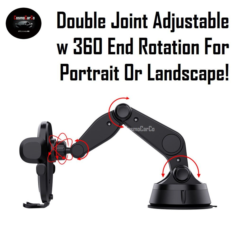 Carbon Fiber Double Joint Car Interior Phone Mount Mechanical Grip For ...