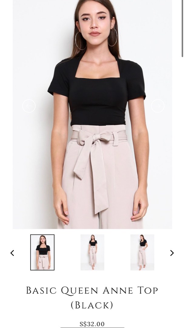 Carrislabelle Basic Queen Anne Top In Black, Women's Fashion, Tops, Shirts on Carousell