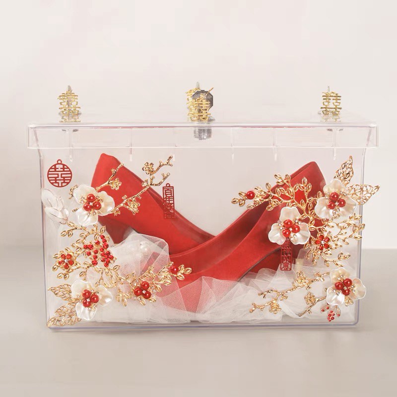 Chinese Wedding Shoes transparent box, Hobbies & Toys, Stationery ...
