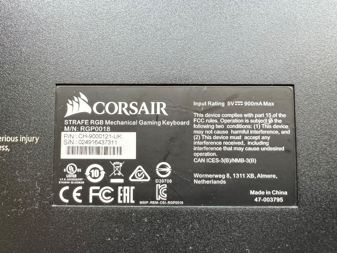 Corsair STRAFE RGB Mechanical Gaming Keyboard - British English ...