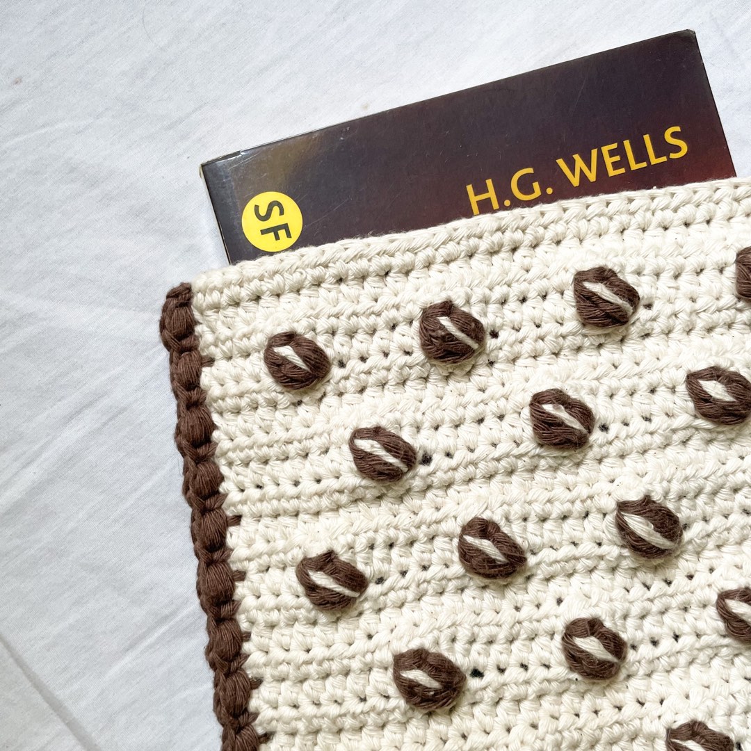 Crocheted Coffee Bean Book Sleeve, Hobbies & Toys, Stationary & Craft ...