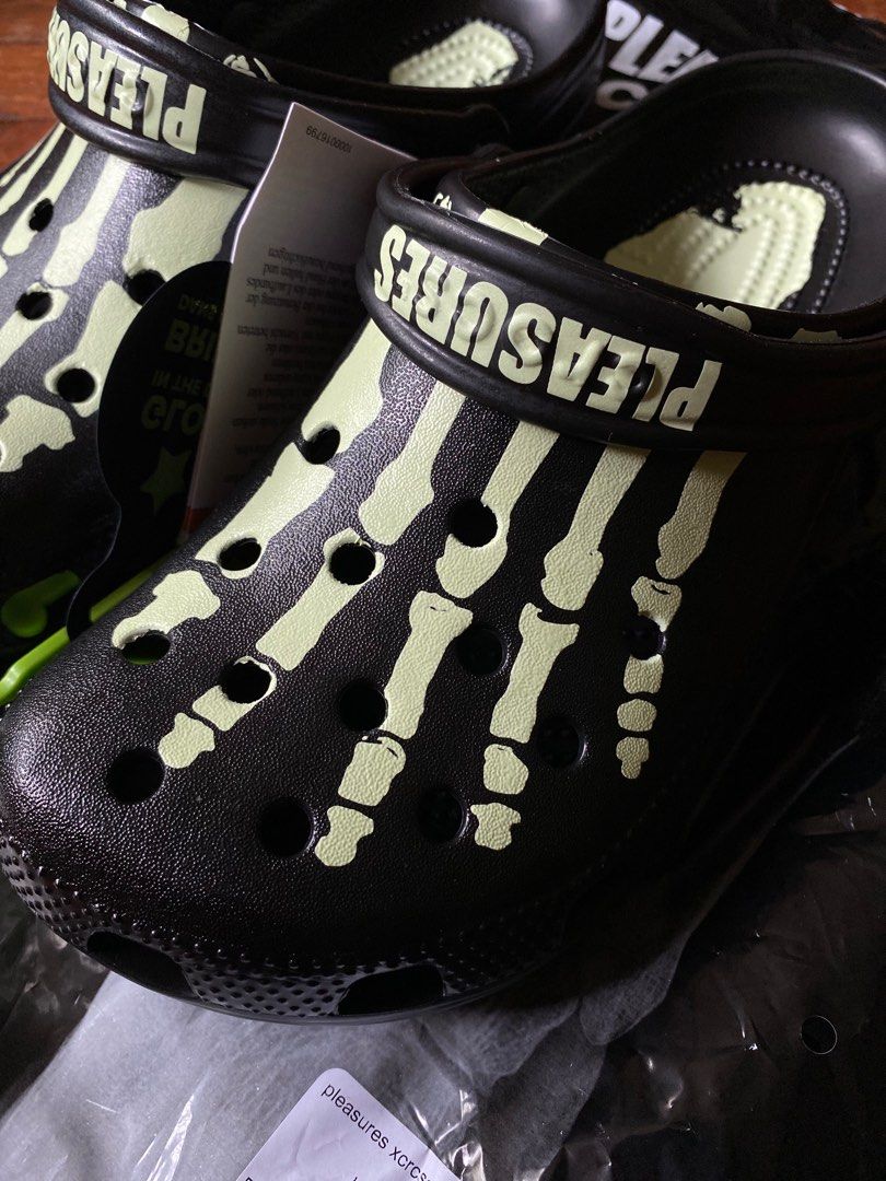 Crocs x Pleasures Skeleton Clogs, Men's Fashion, Footwear, Slippers ...