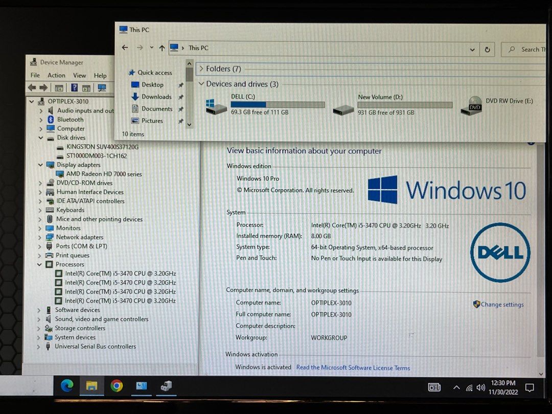 Dell Optiplex Budget Desktop Computer Pc Set Cpu With Free Monitor Intel Processor I Storage