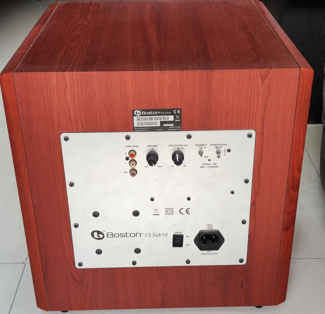 Subwoofer Boston CS Sub10 and surround speaker stands x2, Audio ...