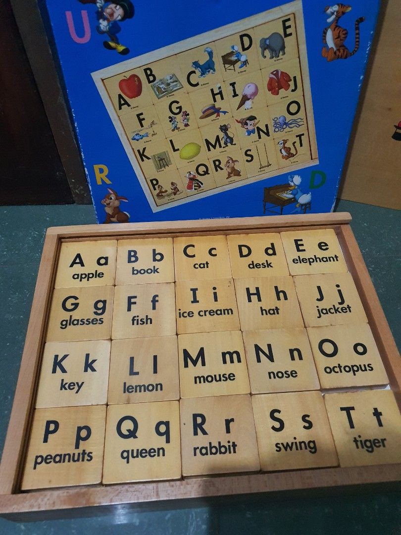 Disney's World of English Wooden ABC and Number Blocks, Hobbies & Toys ...
