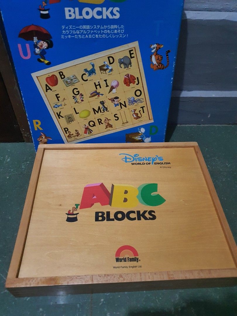 Disney's World of English Wooden ABC and Number Blocks, Hobbies & Toys ...