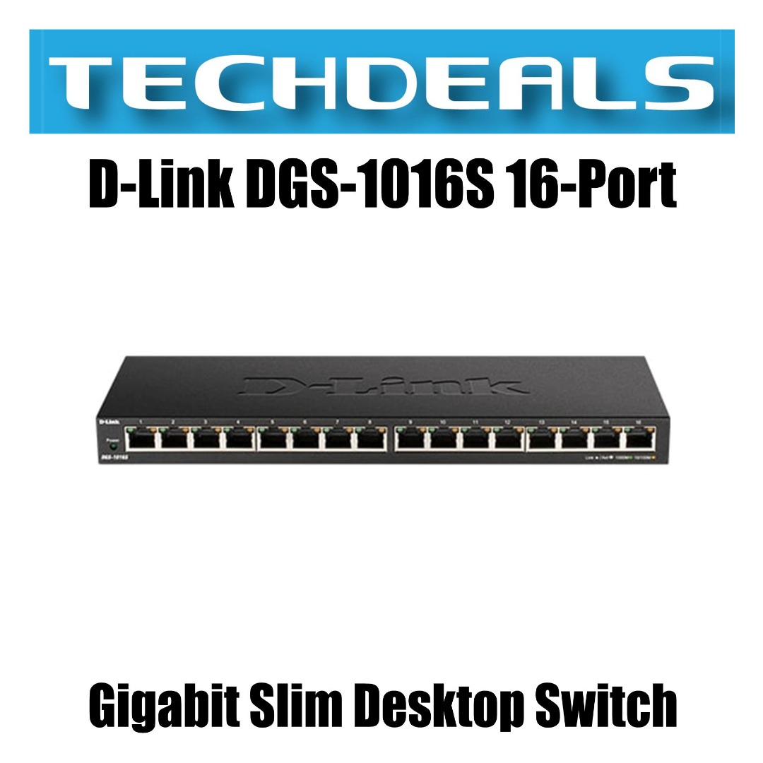 D-Link DGS-1016S 16-Port Gigabit Slim Desktop Switch, Computers & Tech, Parts & Accessories ...