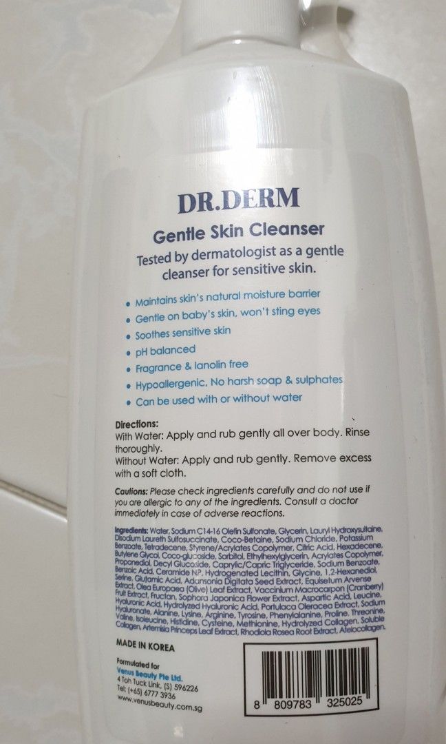 Dr.Derm gentle face and body cleanser, Beauty & Personal Care, Bath ...