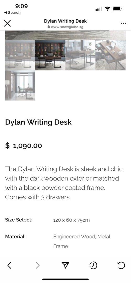 Dylan Office Desk, Furniture & Home Living, Furniture, Other Home ...