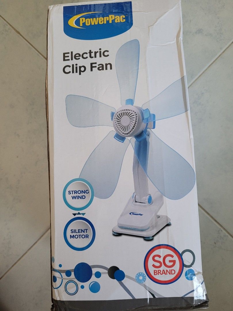 Electric Clip Fan (PowerPac), Furniture & Home Living, Lighting & Fans ...