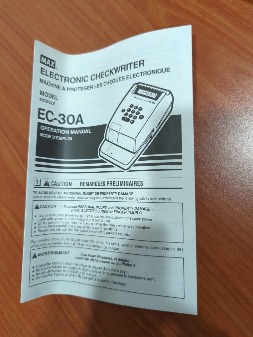 Electronic Checkwriter EC-30A, Computers & Tech, Printers, Scanners ...