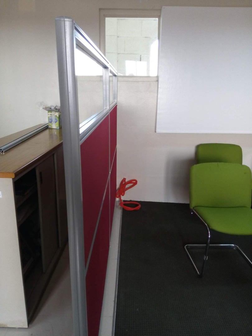 fabric w/ glass partition panel // office partition // modular ...