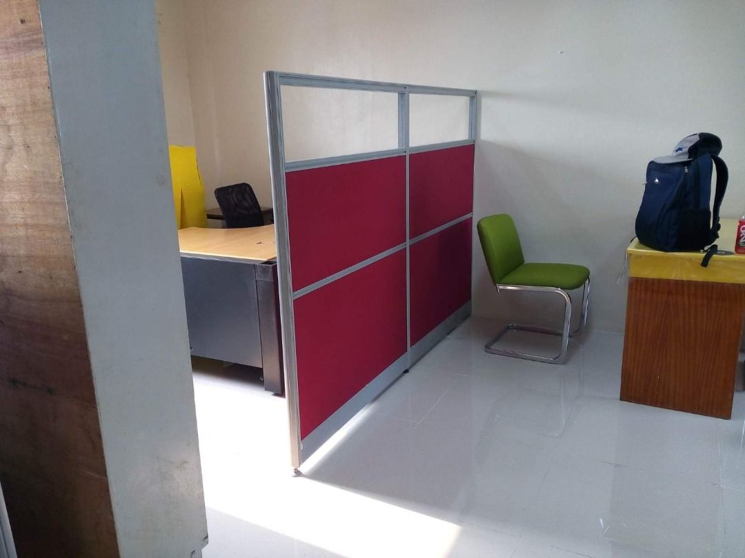 fabric w/ glass partition panel // office partition // modular ...