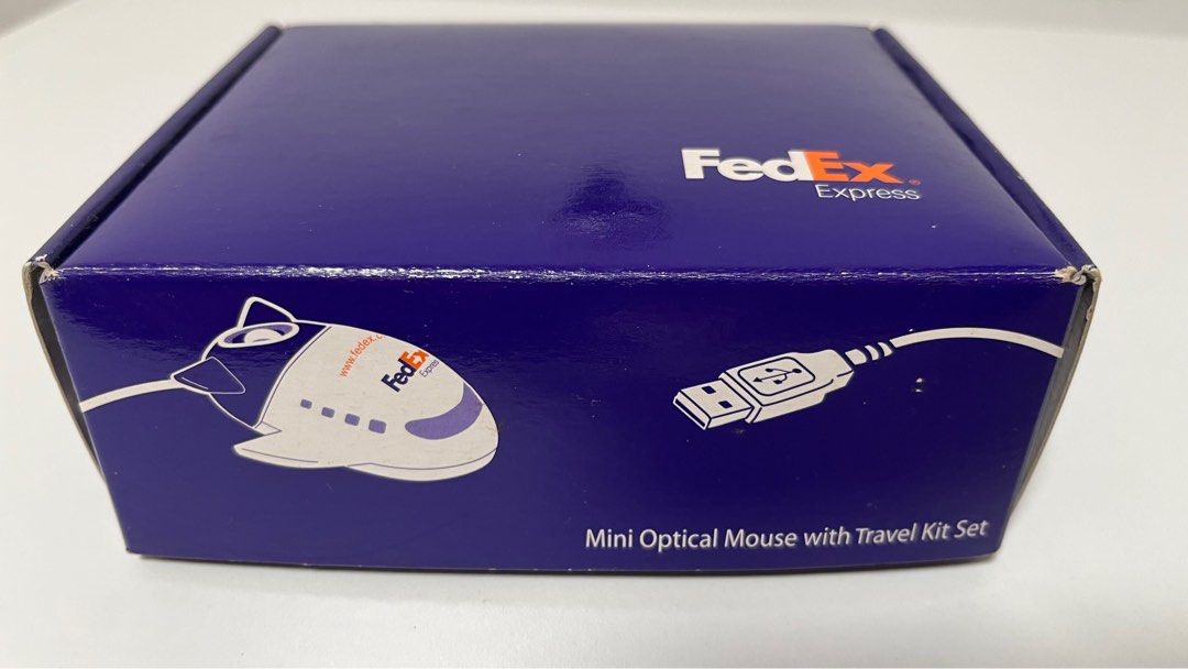 FedEx mini optical mouse with travel kit set, 電腦＆科技, 電腦周邊及配件, 電腦滑鼠及相關產品 ...