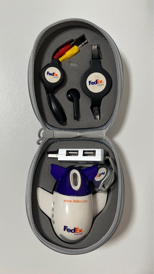 FedEx mini optical mouse with travel kit set, 電腦＆科技, 電腦周邊及配件, 電腦滑鼠及相關產品 ...