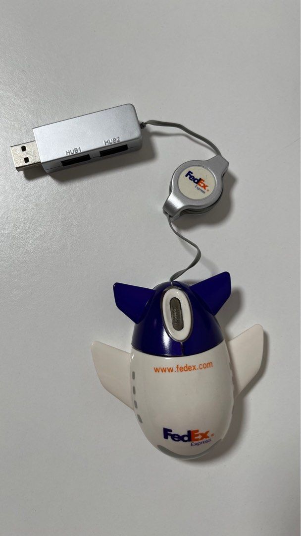 FedEx mini optical mouse with travel kit set, 電腦＆科技, 電腦周邊及配件, 電腦滑鼠及相關產品 ...