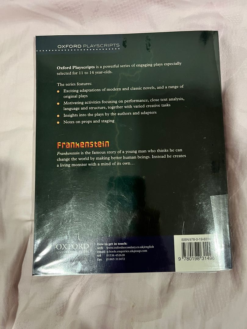 Frankenstein Oxford play script, Hobbies & Toys, Books & Magazines ...