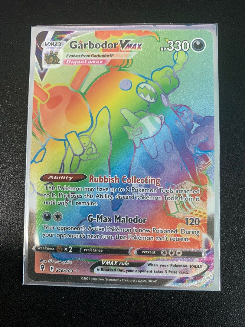 Garbodor VMAX - 216/203 - Hyper Rare Pokemon Evolving Skies, Hobbies ...