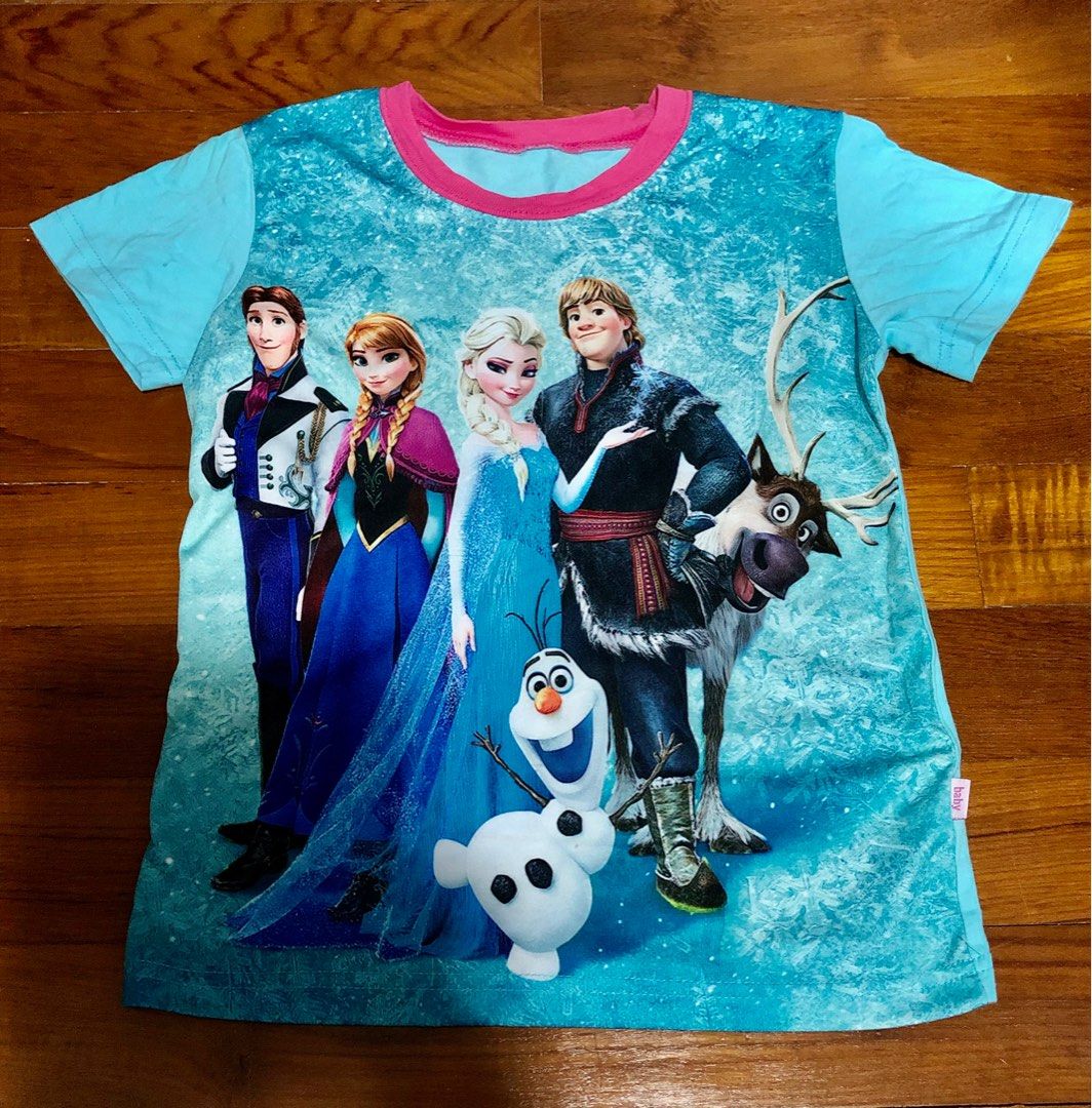 Frozen Tee Shirt, Babies & Kids, Babies & Kids Fashion on Carousell