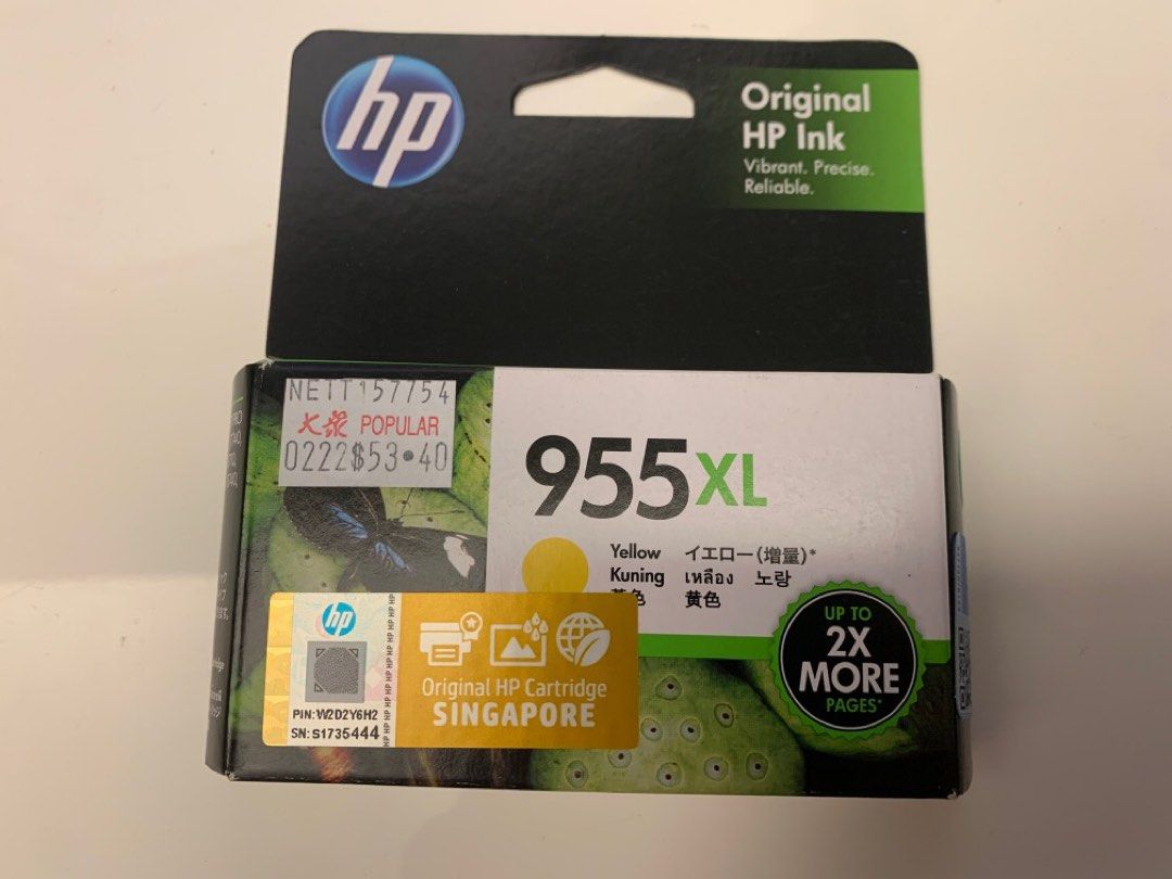 HP 955 XL Yellow Printer Ink, Computers & Tech, Printers, Scanners ...