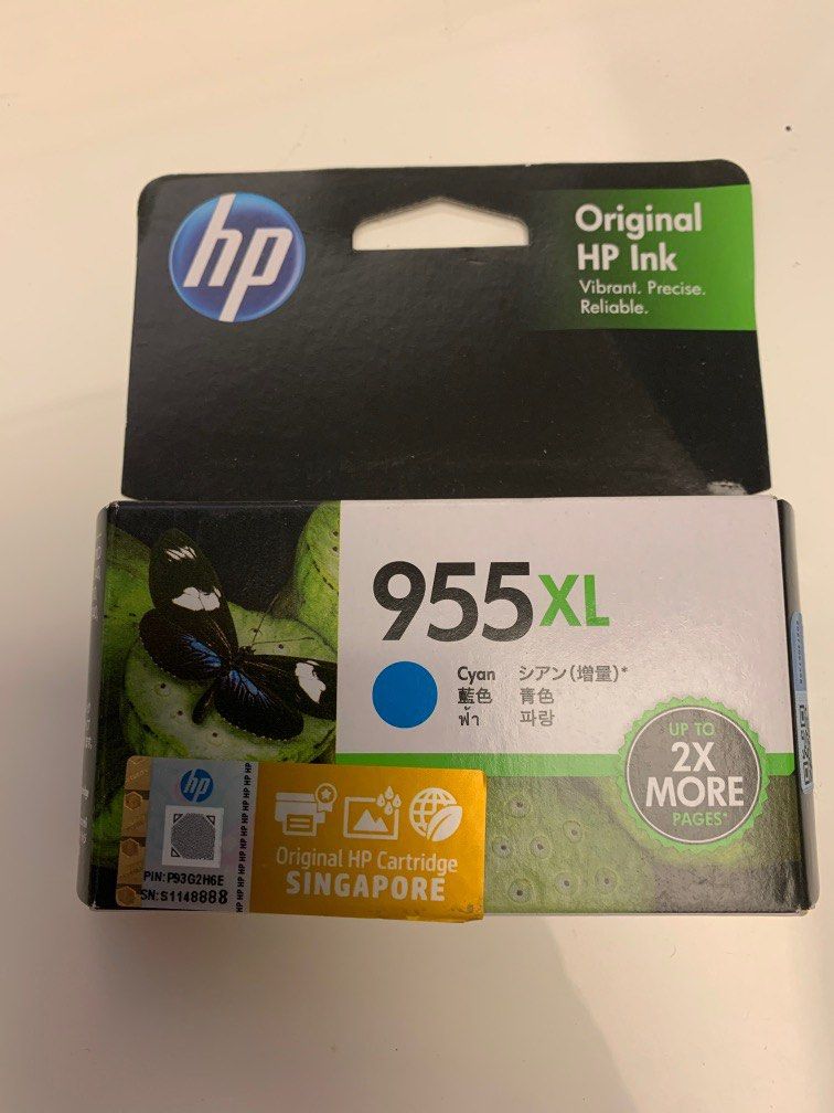 HP 955 XL Cyan Printer Ink, Computers & Tech, Printers, Scanners ...