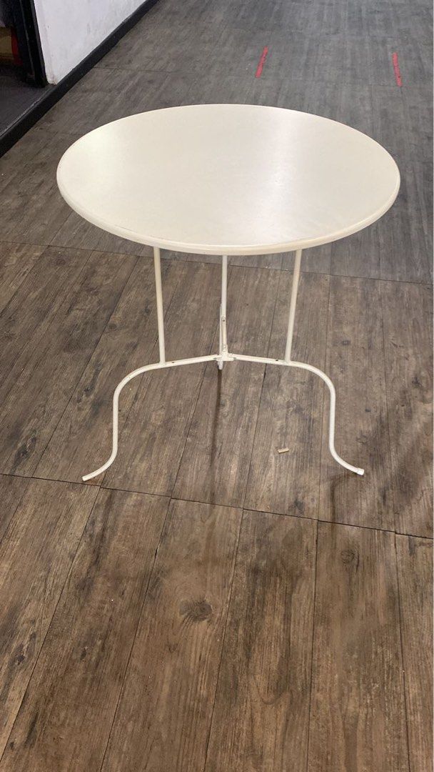 Ikea lindved white round table, Furniture & Home Living, Furniture ...