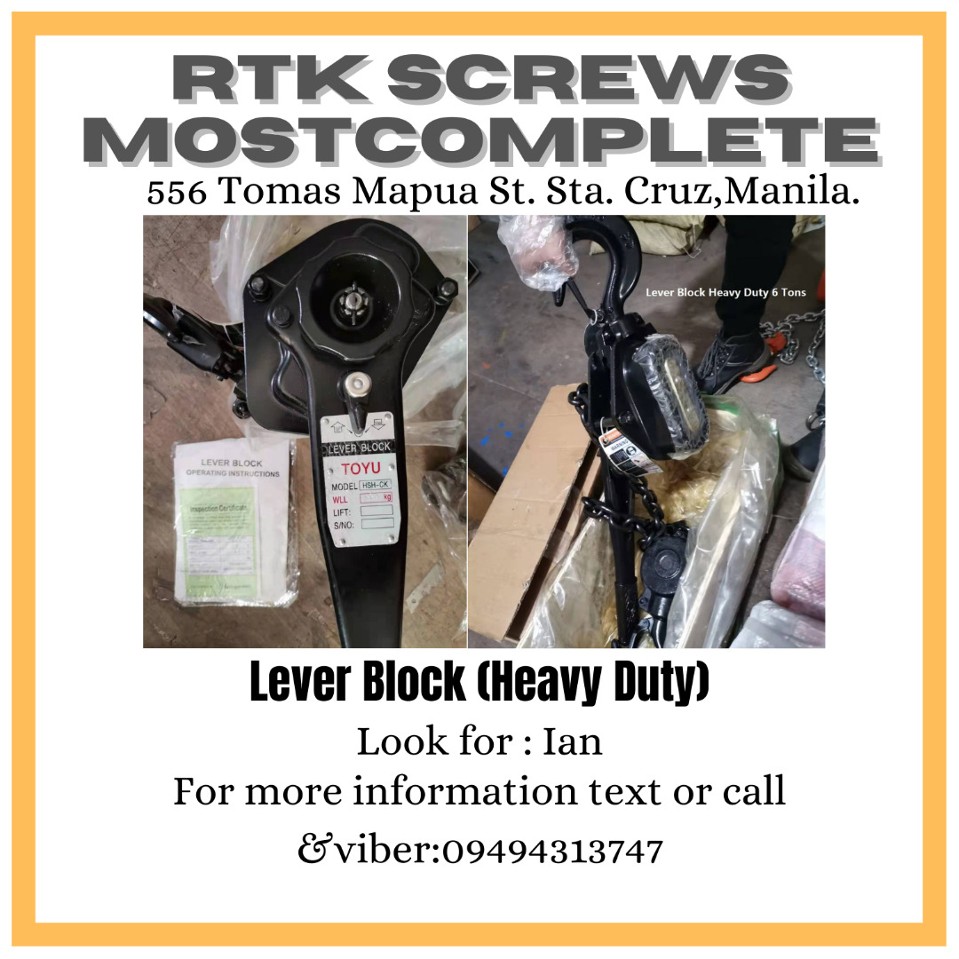 Lever Block (Heavy Duty) 1 Ton x 1.5 Meters (6mm), Commercial ...