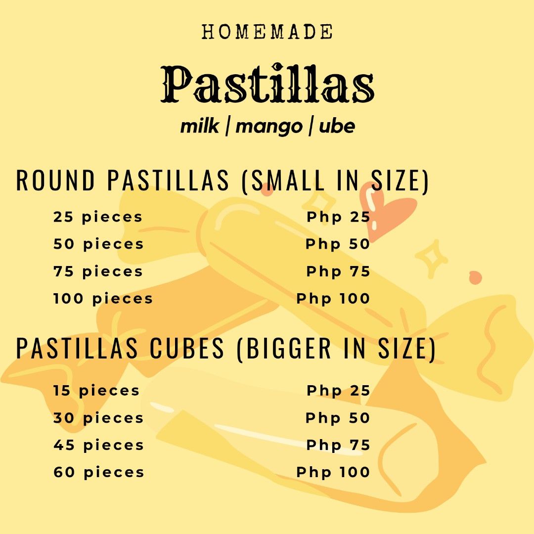 MILK, UBE, MANGO PASTILLAS, Food & Drinks, Homemade Bakes on Carousell
