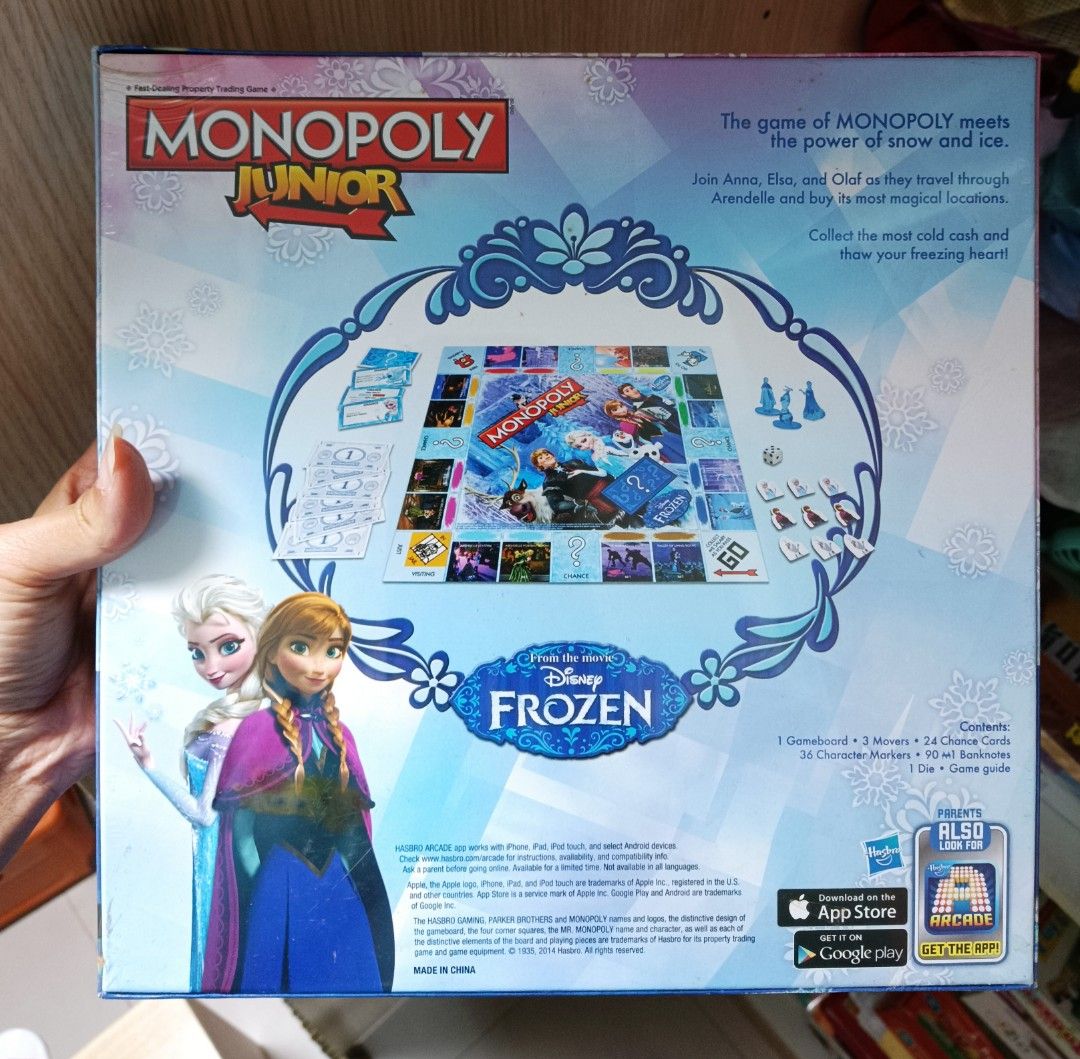 全新MONOPOLY JUNIOR FROZEN 魔雪奇緣大富翁（初級）, 興趣及遊戲, 玩具 & 遊戲類 - Carousell