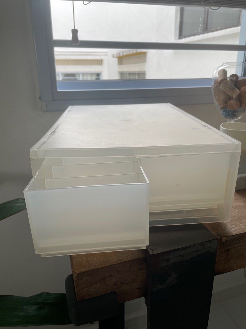 Muji storage case polypropylene shallow drawers, Furniture & Home ...