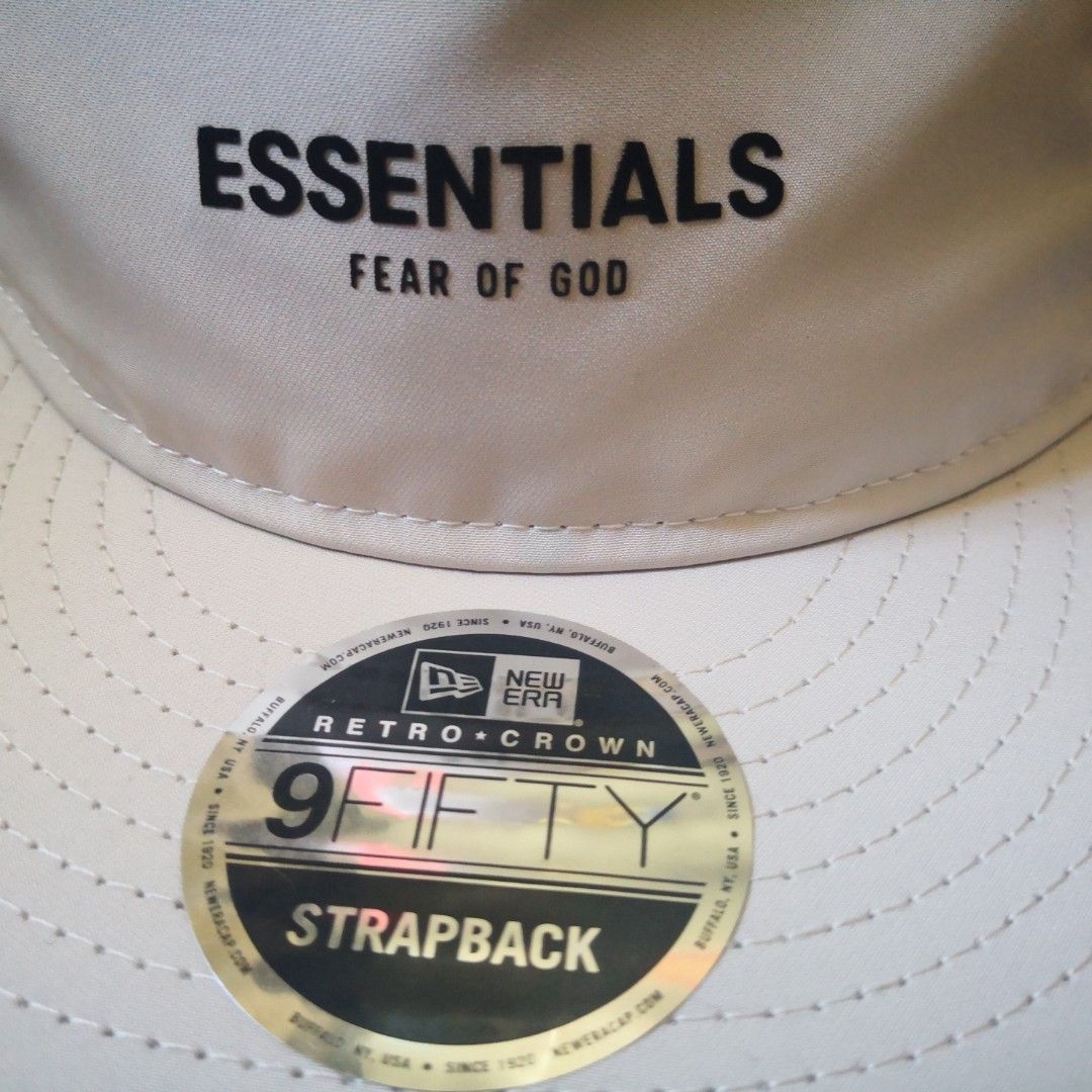 New Era Fear Of God Essentials Beige 9Fifty Cap, Men's Fashion, Watches ...