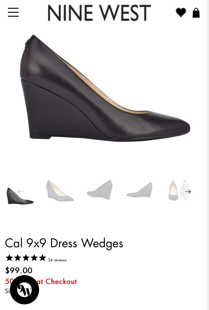 Nine West Cal 9x9 wedge heels black, Women's Fashion, Footwear, Heels ...