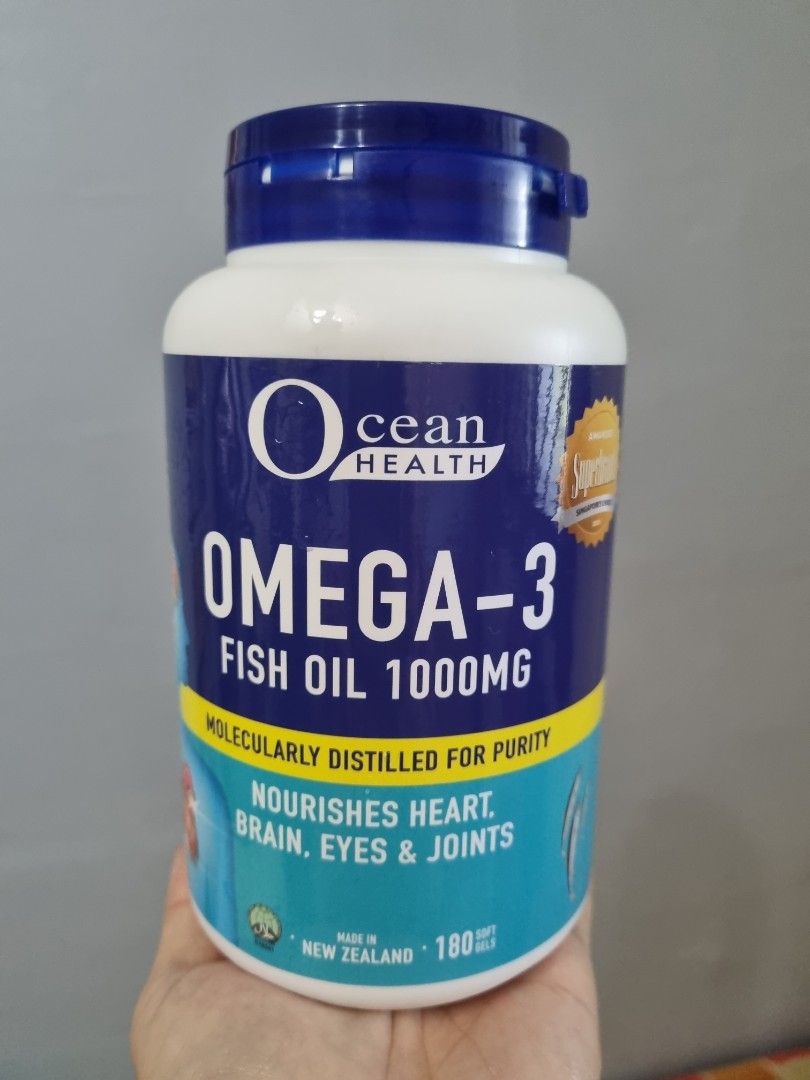 Ocean Health Omega-3 Fish Oil 1000mg, Health & Nutrition, Health ...