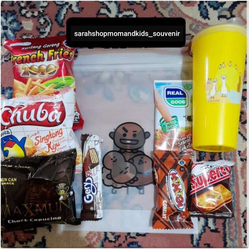 PAKET SNACK ULANG TAHUN BOTOL MINUM PLASTIK GOODIE BAG ULTAH ANAK ...