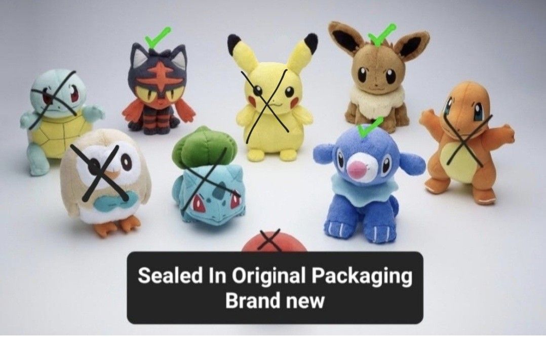 Pokemon Plushies - Changi Airport Takara Tomy [Pikachu, Eevee, Litten, Poppilo, Rowlet], Hobbies ...