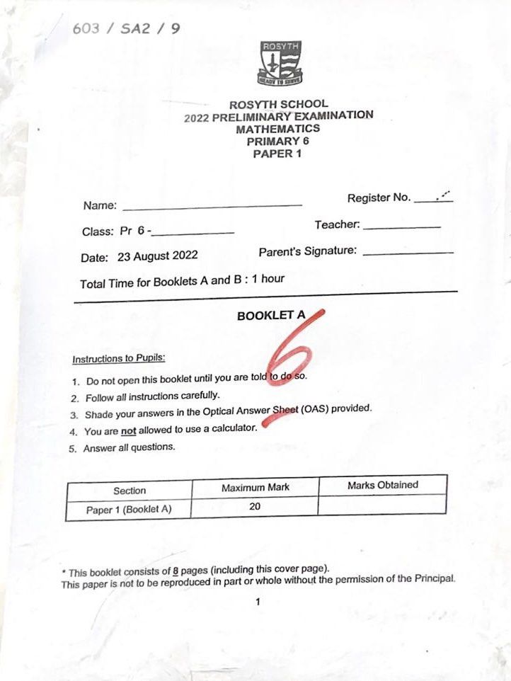 Primary 6 - School Past Year Exam Papers 2021 & 2022 - English ...