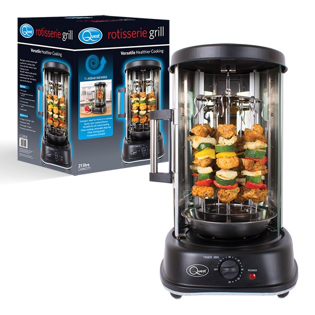 Quest Rotisserie Grill/ Cooks Kebabs, Skewers and Roasts / 60 Minute ...