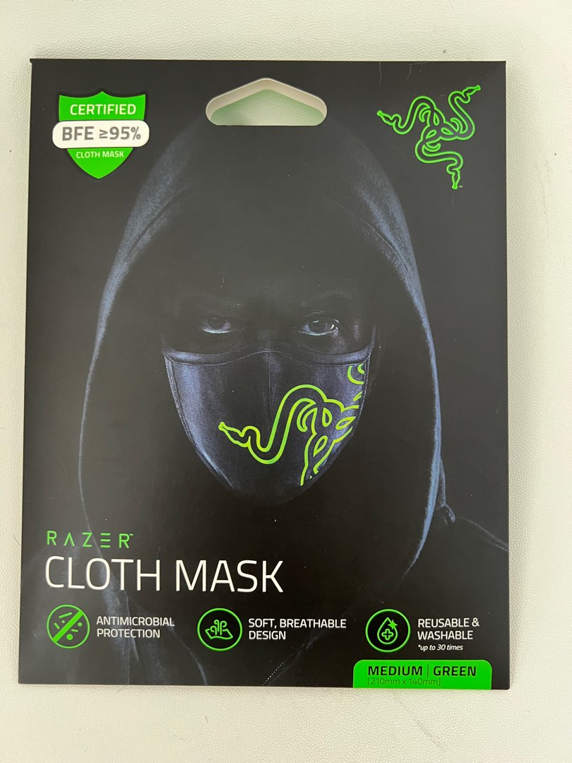 Razer Face Mask (green), Health & Nutrition, Face Masks & Face Shields ...