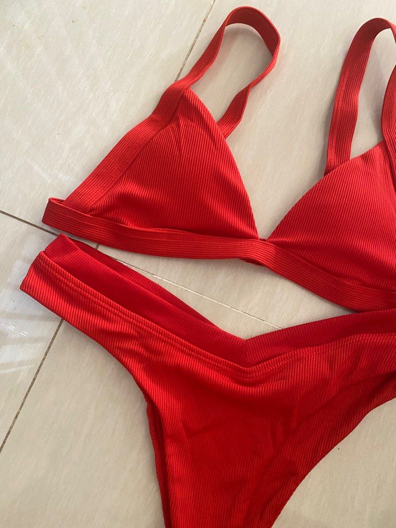 Red Bikini, Women's Fashion, Swimwear, Bikinis & Swimsuits on Carousell