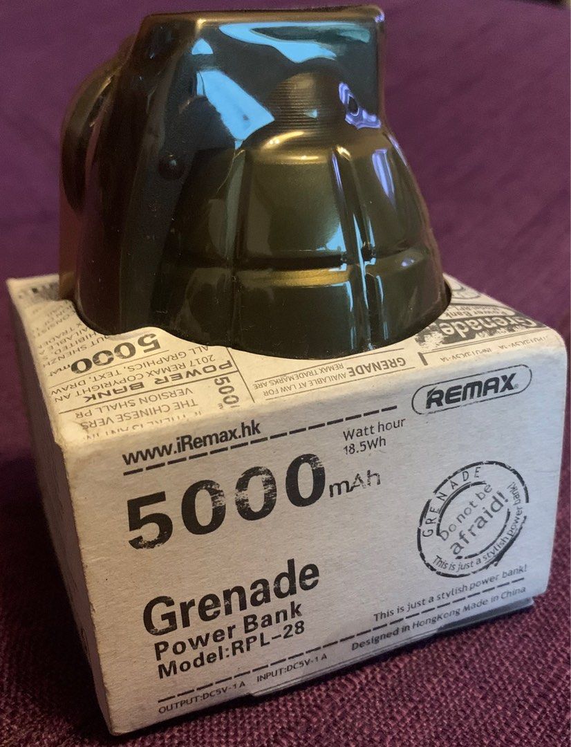 REMAX Portable Grenade Charger 5000mAH Model: RPL-28, Computers & Tech ...