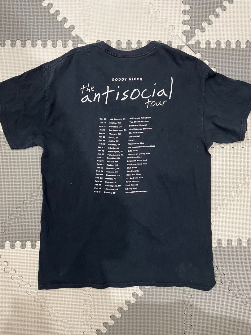 Roddy Ricch Antisocial Tour Tee, Men's Fashion, Tops & Sets, Tshirts ...