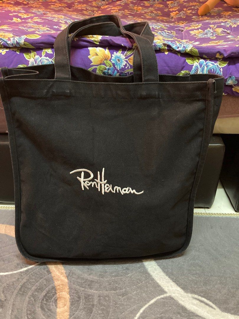 Ron Herman Black canvas tote bag, Women's Fashion, Bags & Wallets, Tote ...