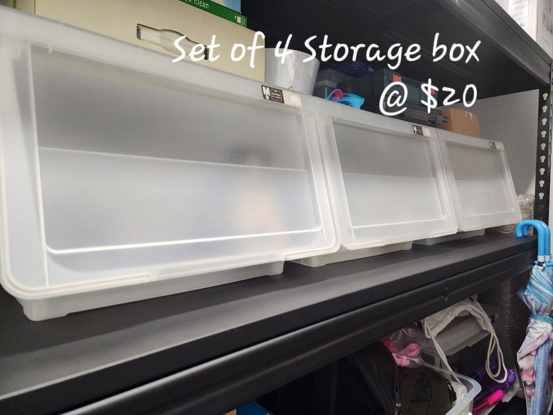Set of 4 storage box, Furniture & Home Living, Home Improvement ...