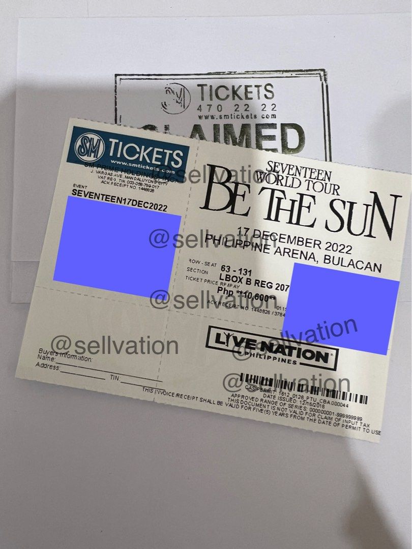 Seventeen Be The Sun Ticket LBB 207, Tickets & Vouchers, Event Tickets on Carousell