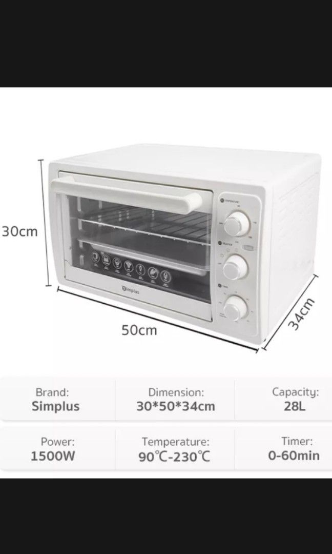 Toaster Oven Simplus 28L Mid-Size, TV & Home Appliances, Kitchen ...