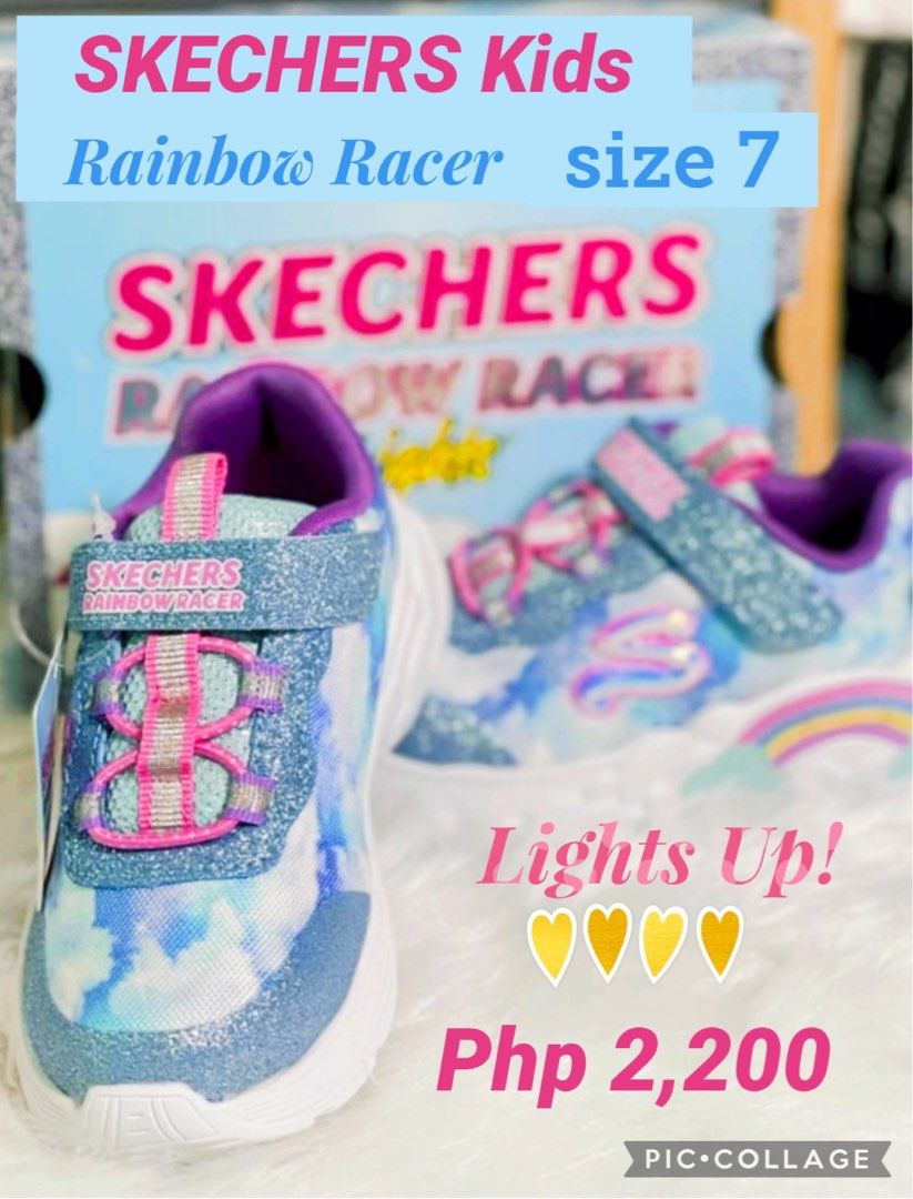 Skechers s-Light Rainbow Racer ( US 7), Babies & Kids, Babies & Kids ...