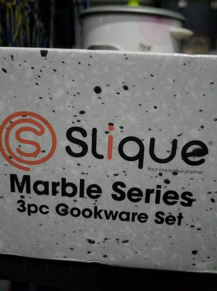 Slique Marble Series 3pcs cookware set, Furniture & Home Living ...