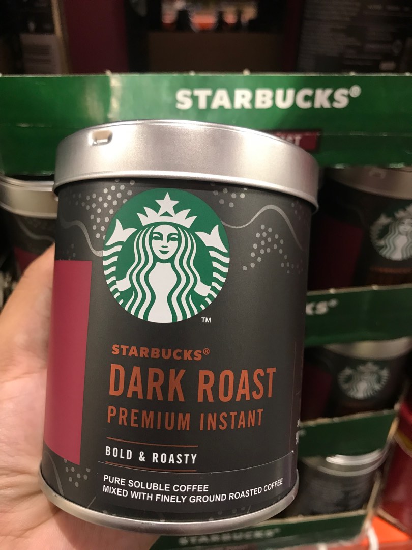 Starbucks Dark Roast Premium Instant Tin 90g, Food & Drinks, Packaged ...