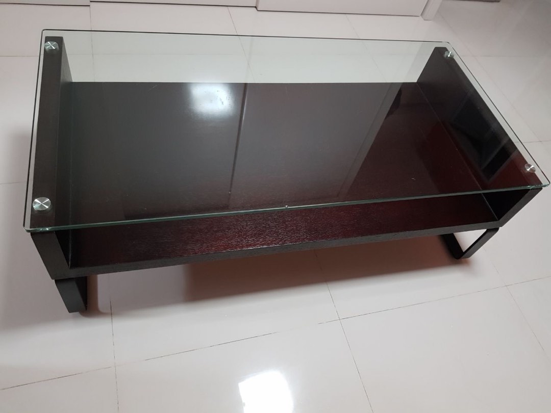Sturdy glass top classy coffee table, Furniture & Home Living ...